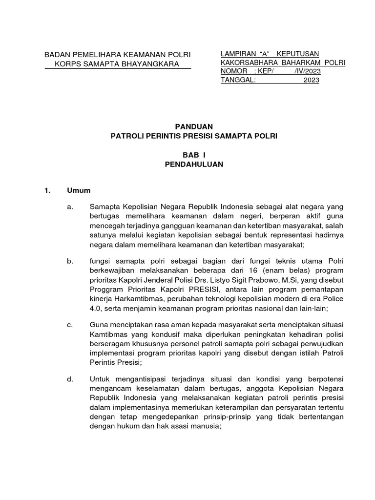 Panduan SOP Patroli Presisi Revisi 2 | PDF