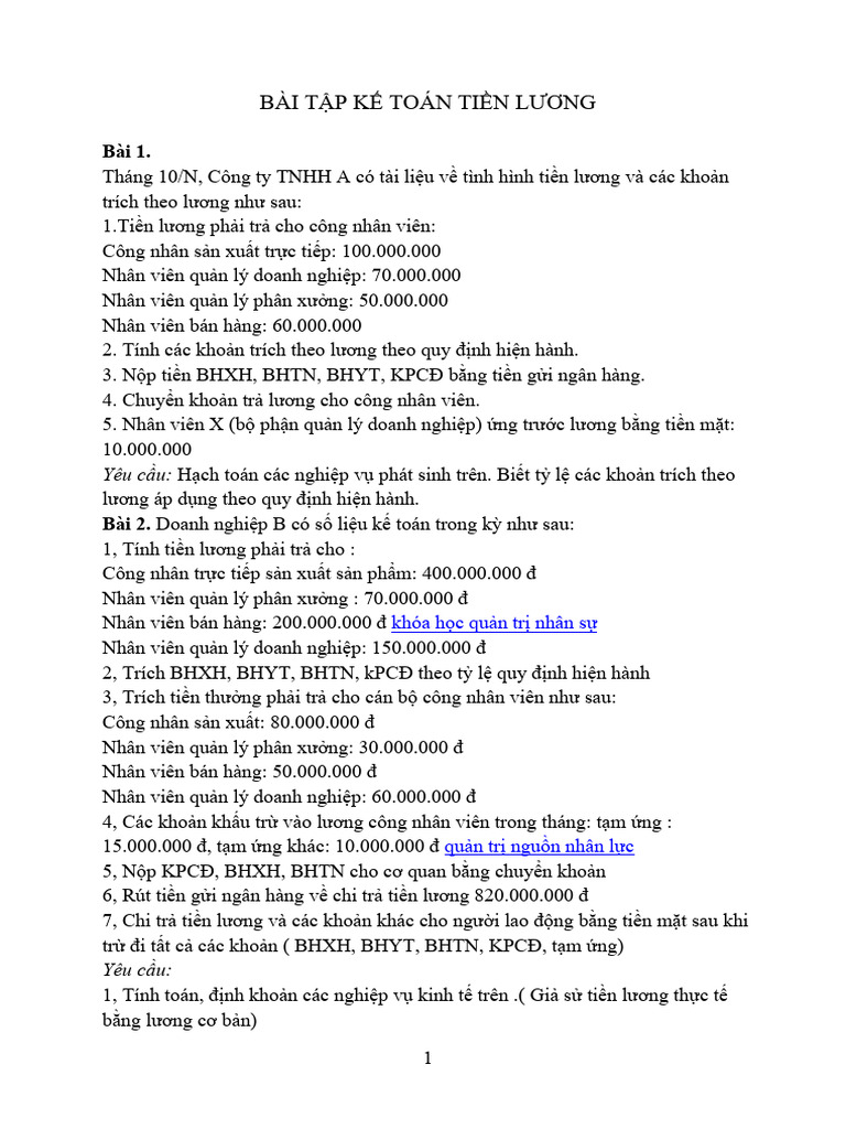 2023 - Bai Tap KTTC1 | PDF