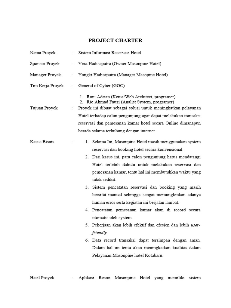 Project Charter | PDF