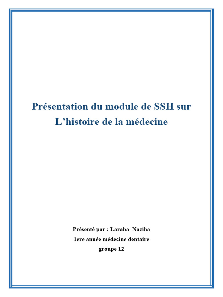 SSH Presentation | PDF | Médecine | Grèce ancienne