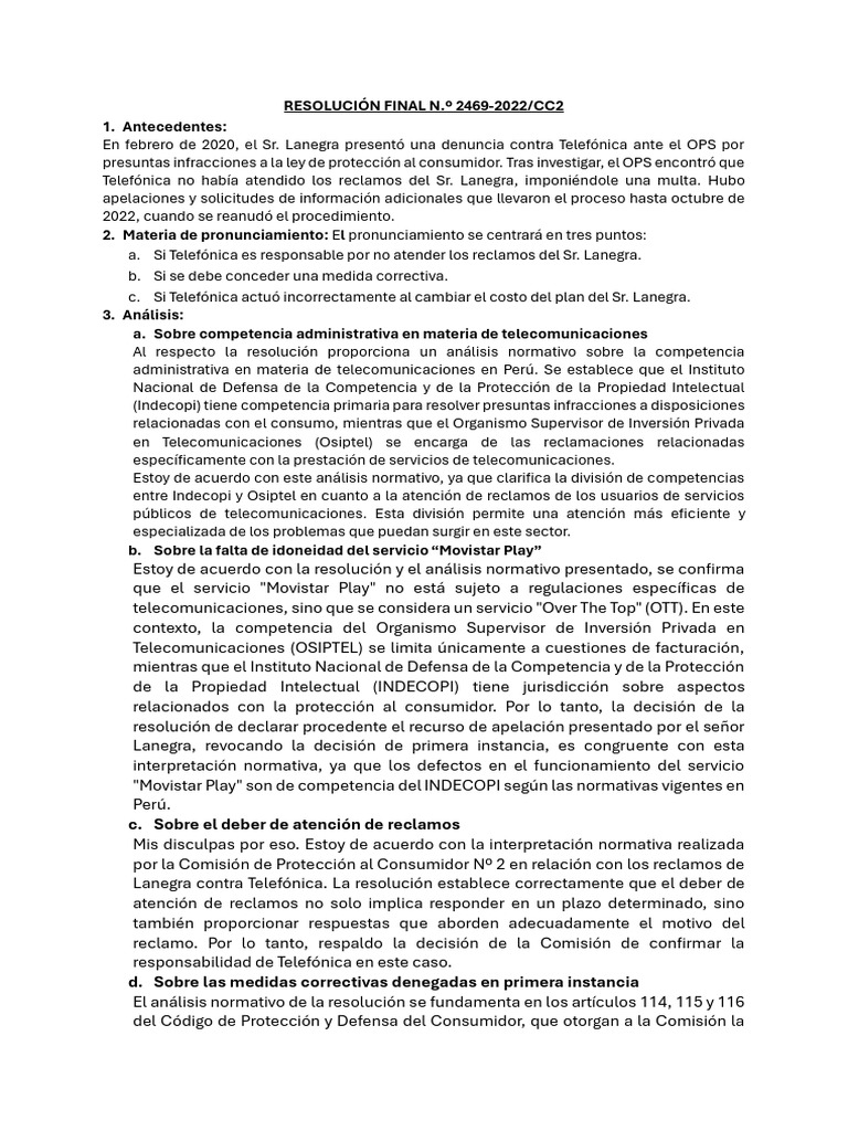 Resolución Final N | PDF | Protección al Consumidor | Gobierno