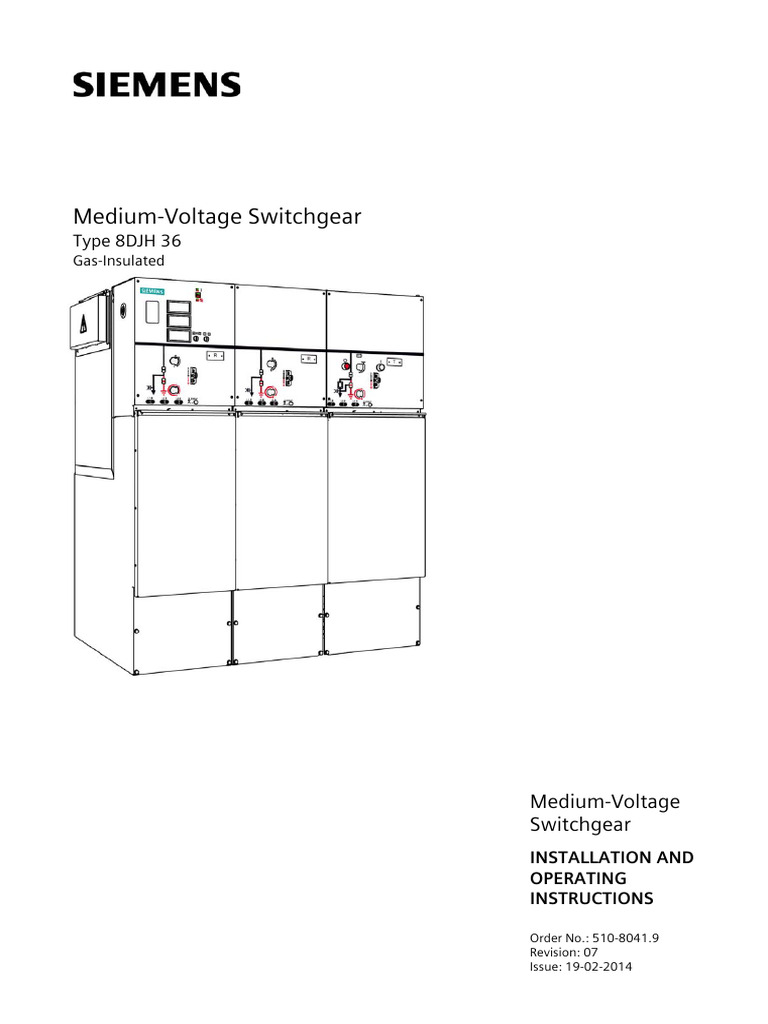 Medium-Voltage Switchgear Type 8DJH 36 Gas-Insulated | PDF | Switch ...