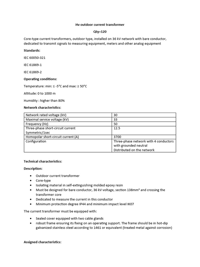 HV Outdoor Current Transformer | PDF | Transformer | Electromagnetism