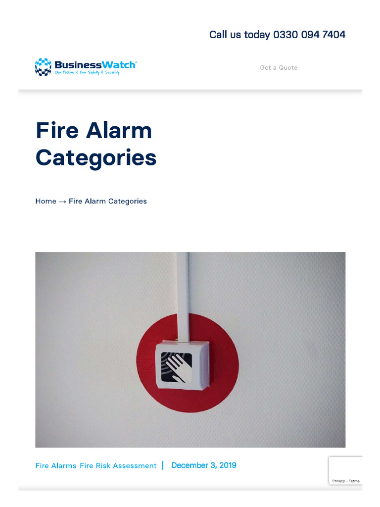 fire alarm catagories as per BS | PDF