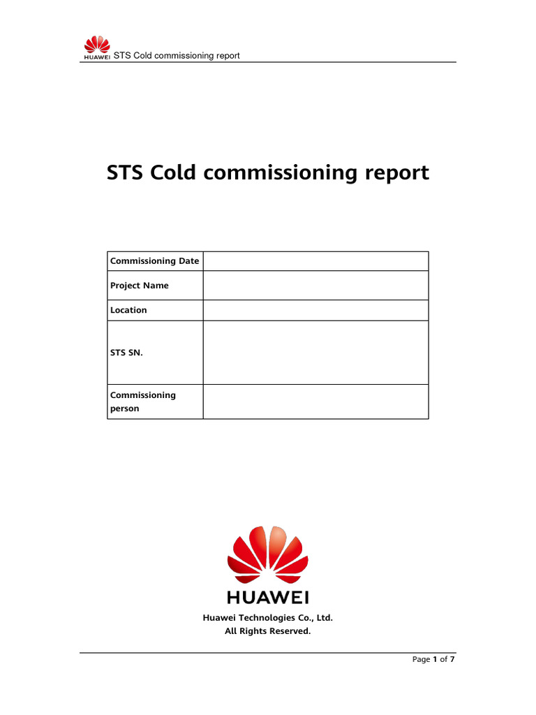 STS Cold Commissioning Overview | PDF | Valve | Transformer