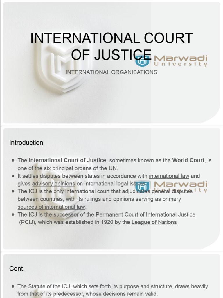 Overview of the International Court of Justice | PDF | Justice | Crime ...