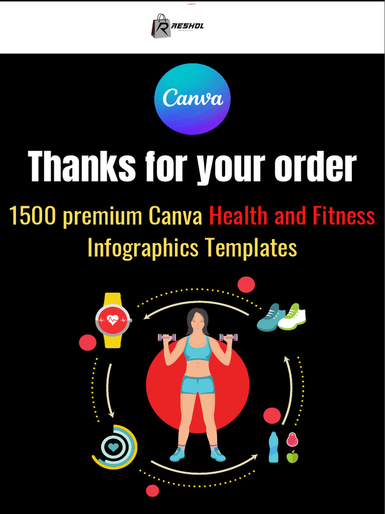Reshol 1500 Premium Canva Health and Fitness Infographics Templates ...