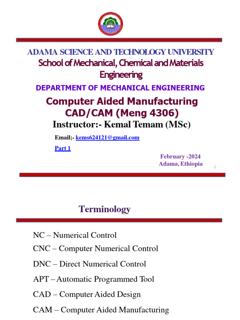 Computer Aided Manufacturing Part 1 | PDF | Numerical Control ...
