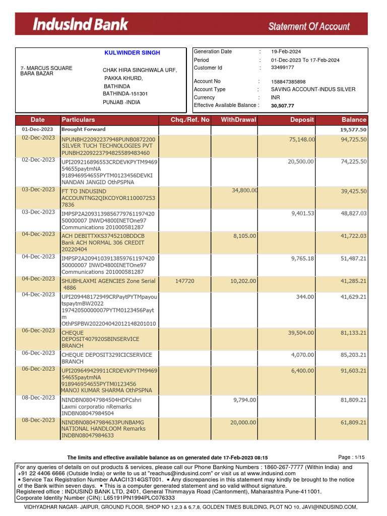 Adhoc00000007241758 2000712387 | PDF | Cheque | Service Industries