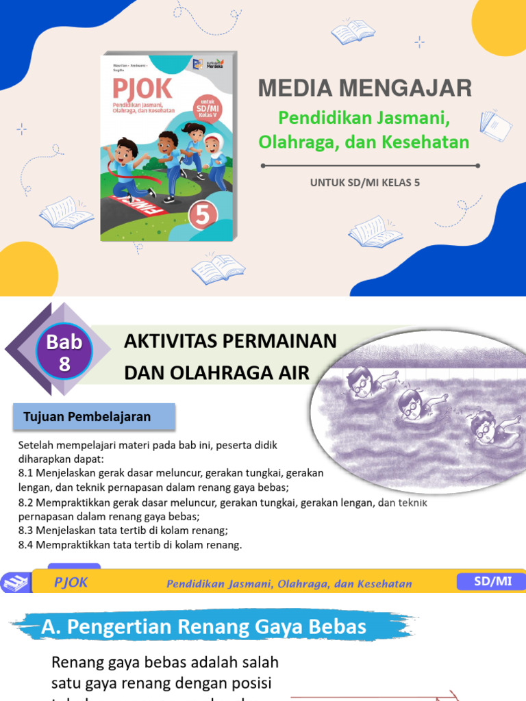 BAHAN AJAR PJOK 5 Bab 8 Aktivitas Permainan Dan Olahraga Air | PDF