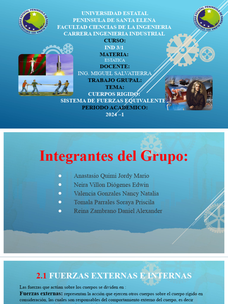 Unidad 2 Diapositivas de Estatica-Trabajo Grupal | PDF | Esfuerzo de torsión | Vector Euclidiano