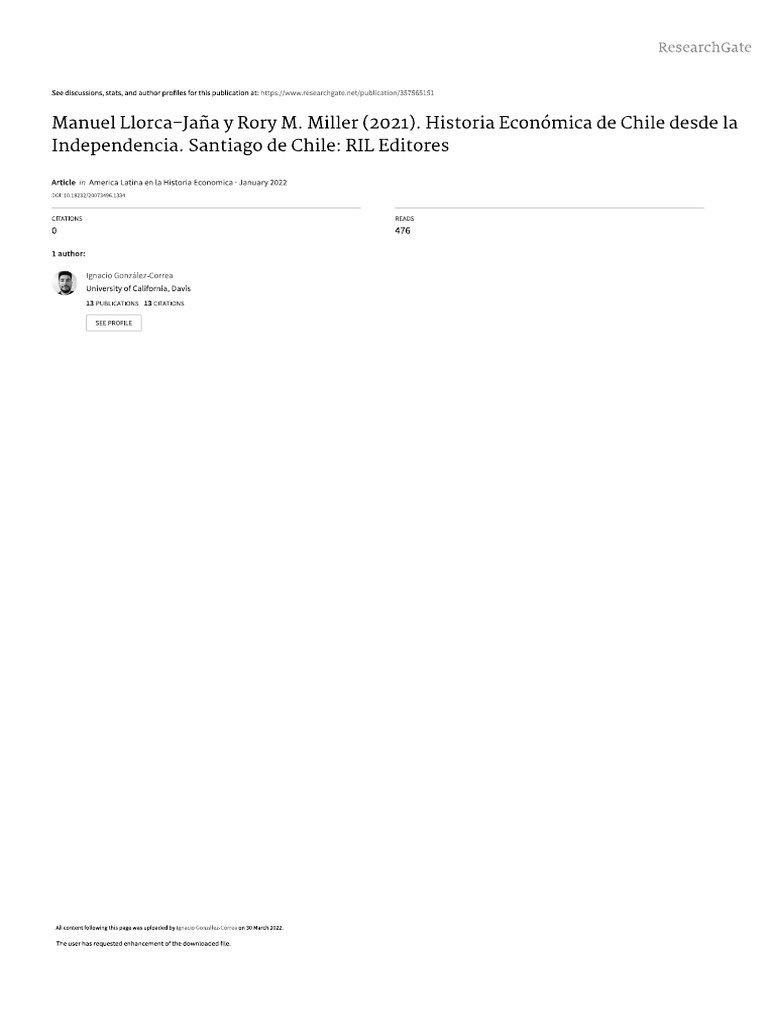 Manuel Llorca-Jaña y Rory M. Miller (2021) - Historia Económica de ...