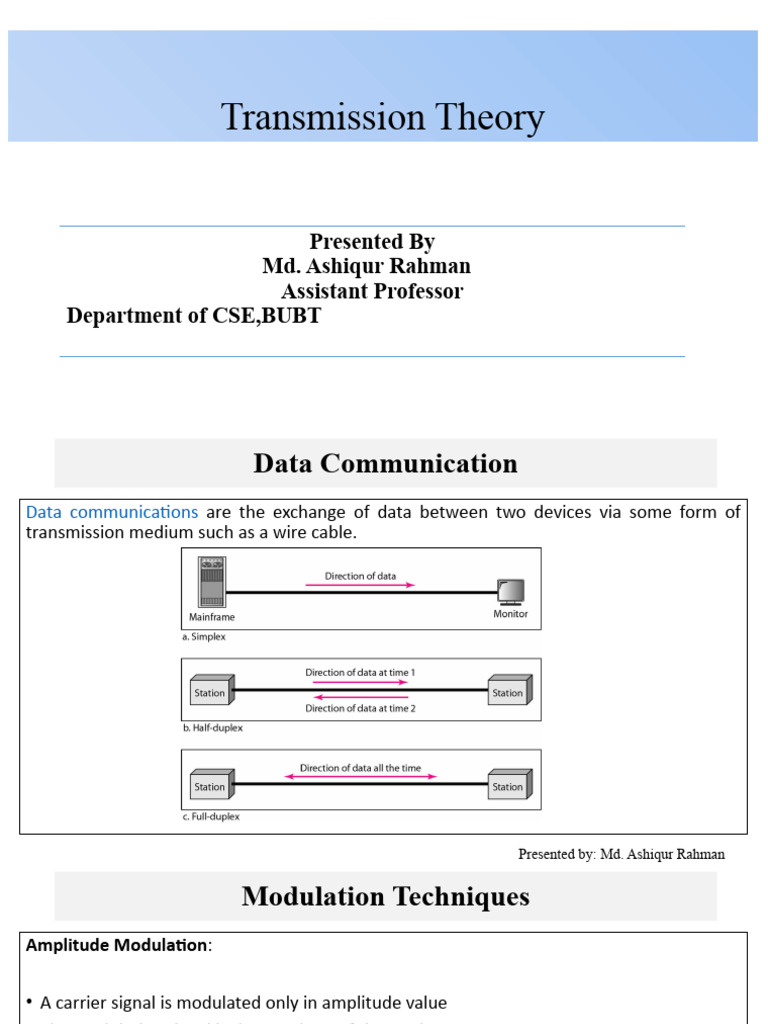 Transmission Theory | PDF | Error Detection And Correction | Modulation