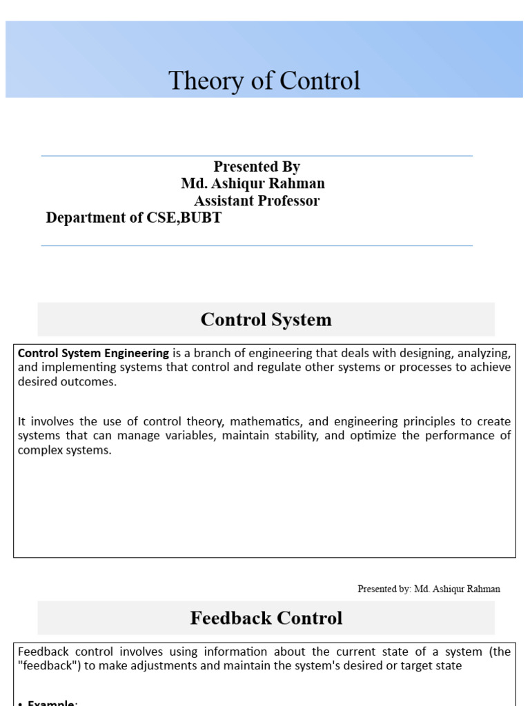 Theoryof Control | Download Free PDF | Accelerometer | Feedback