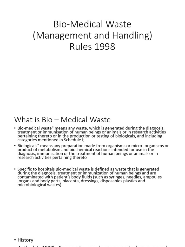 Bio Medical Waste | PDF | Waste | Clinical Medicine