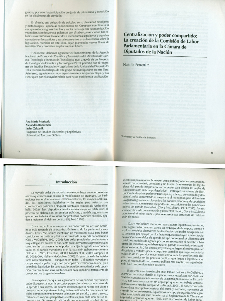 Centralización y Poder Compartido - La Creación de La Comisión de ...