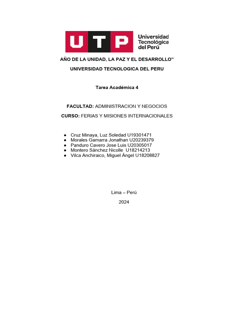 Ta4 Ferias Y Misiones Internacionales Pdf Marketing Business