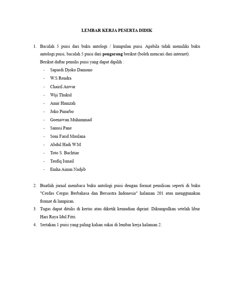 Lkpd Membaca Puisi 3 Pdf