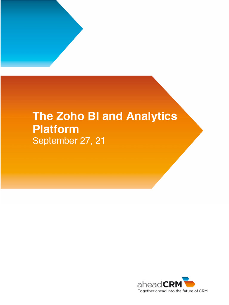 The Zoho Bi Platform Final | PDF | Analytics | Cloud Computing