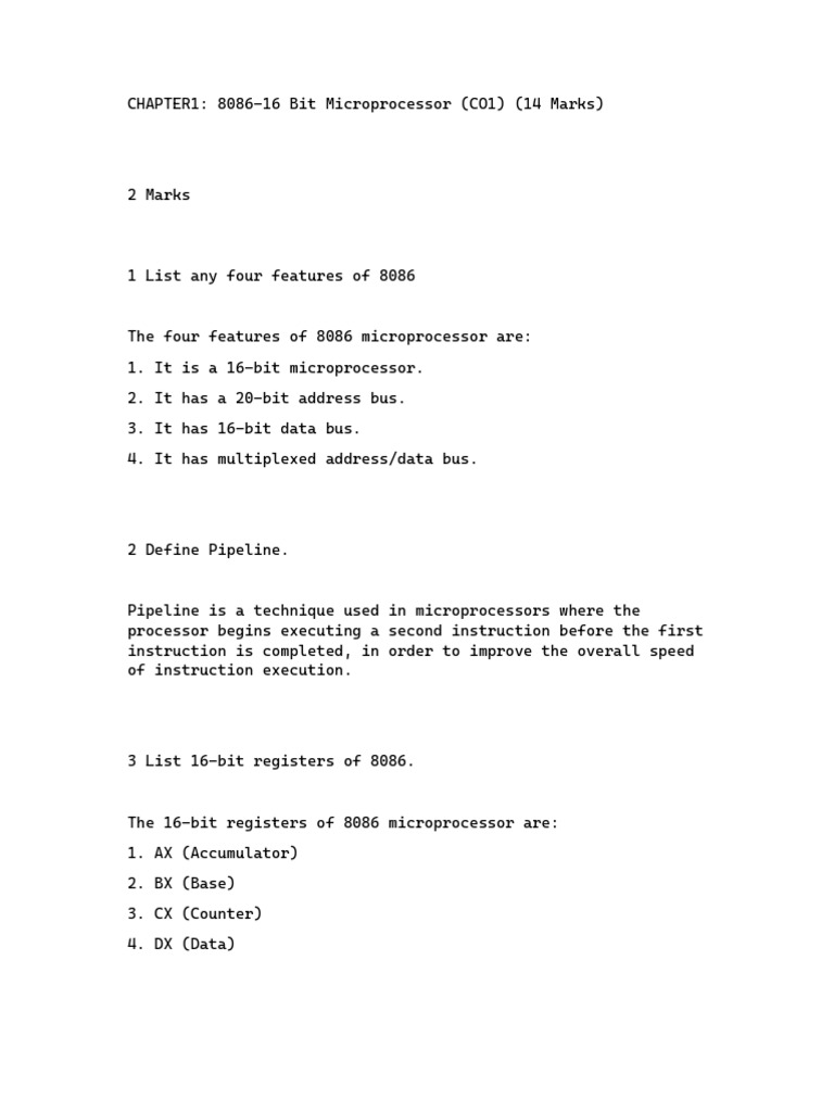 MIC Unit1 Solutions | PDF | Assembly Language | Computer Engineering
