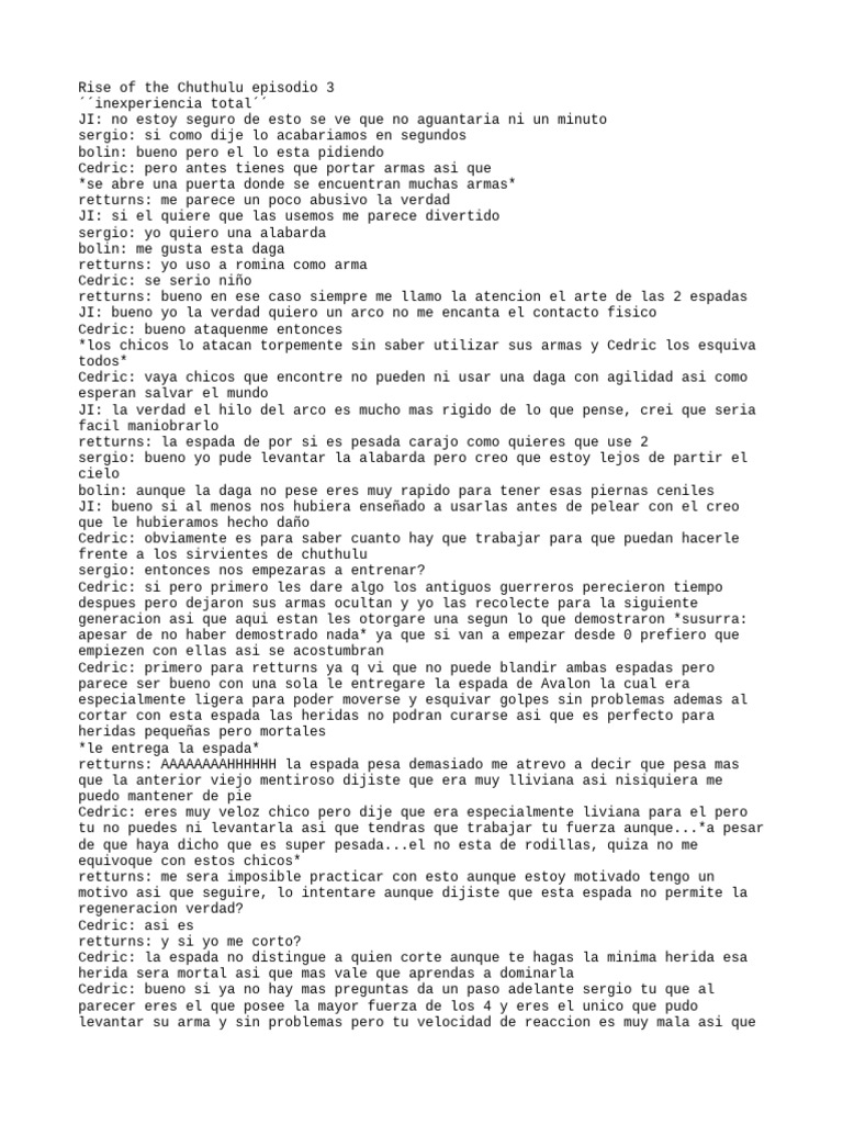 Entrenamiento de héroes contra Chuthulu | PDF
