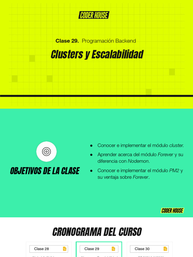 Clase 29 - Clusters y Escalabilidad | PDF | Grupo de computadoras | Servidor (Computación)