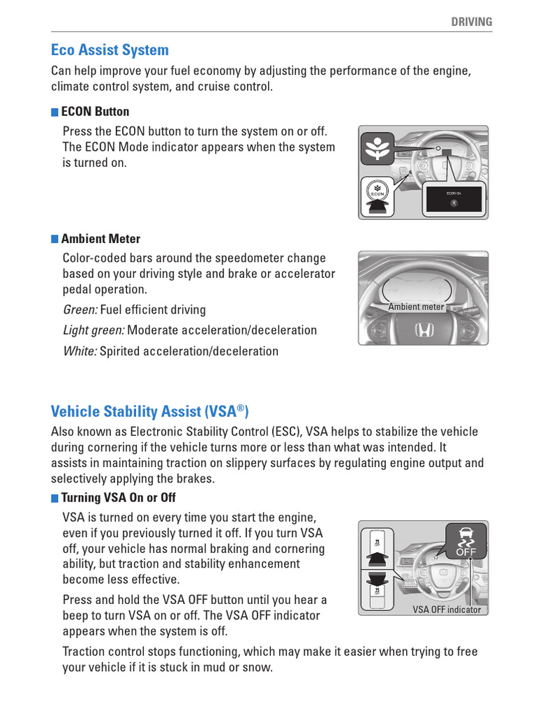 2018 Pilot Eco Assist System | PDF | Cooking, Food & Wine | Wellness