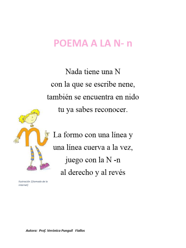 Poema Infantil con la Letra N | PDF