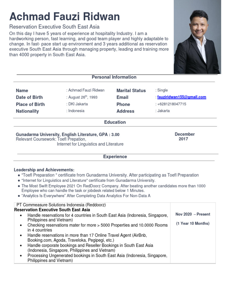 Achmad’s resume-1 | PDF | Computing