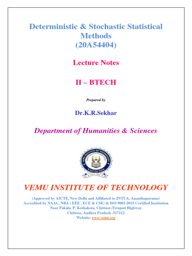 Full Note | PDF | Markov Chain | Mathematical Optimization