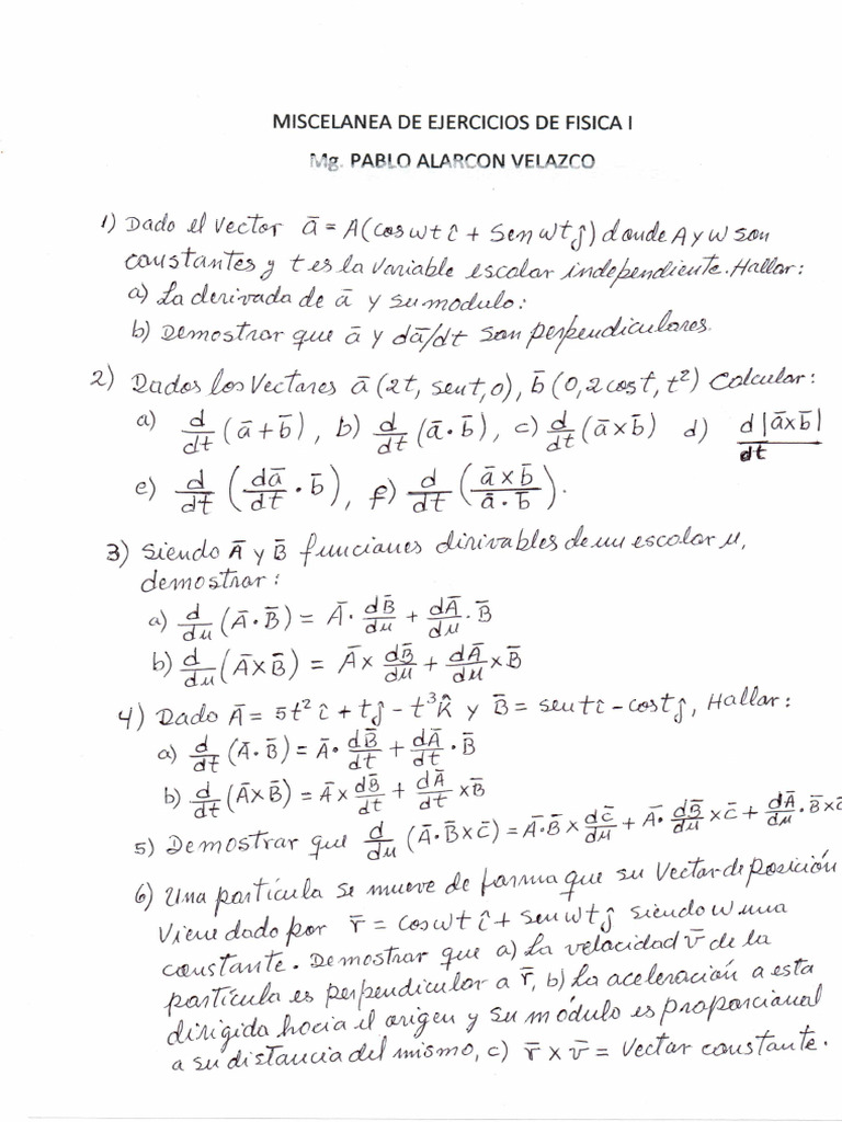 Miscelanea Ejercicios Fisica I 20 B | PDF