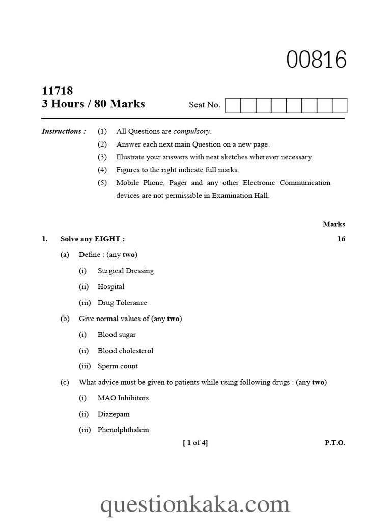 0816 Question Paper Winter 2017 | PDF | Pharmacy | Drugs