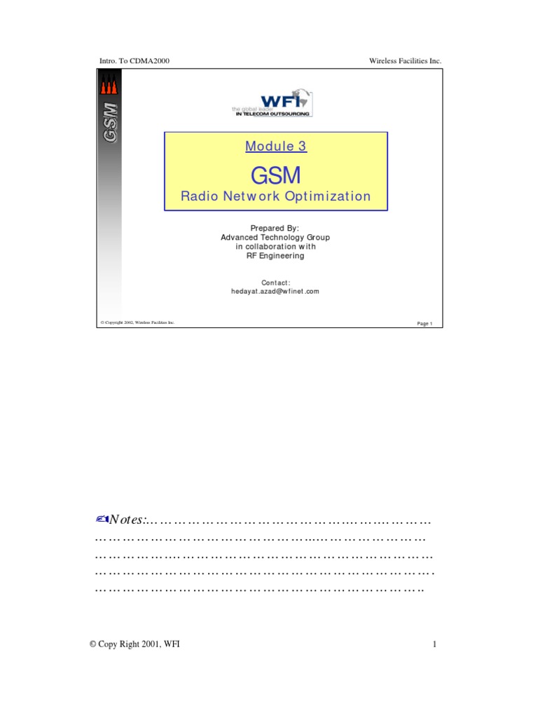 Gsm Optimization Pdf Radio Resource Management Subscriber