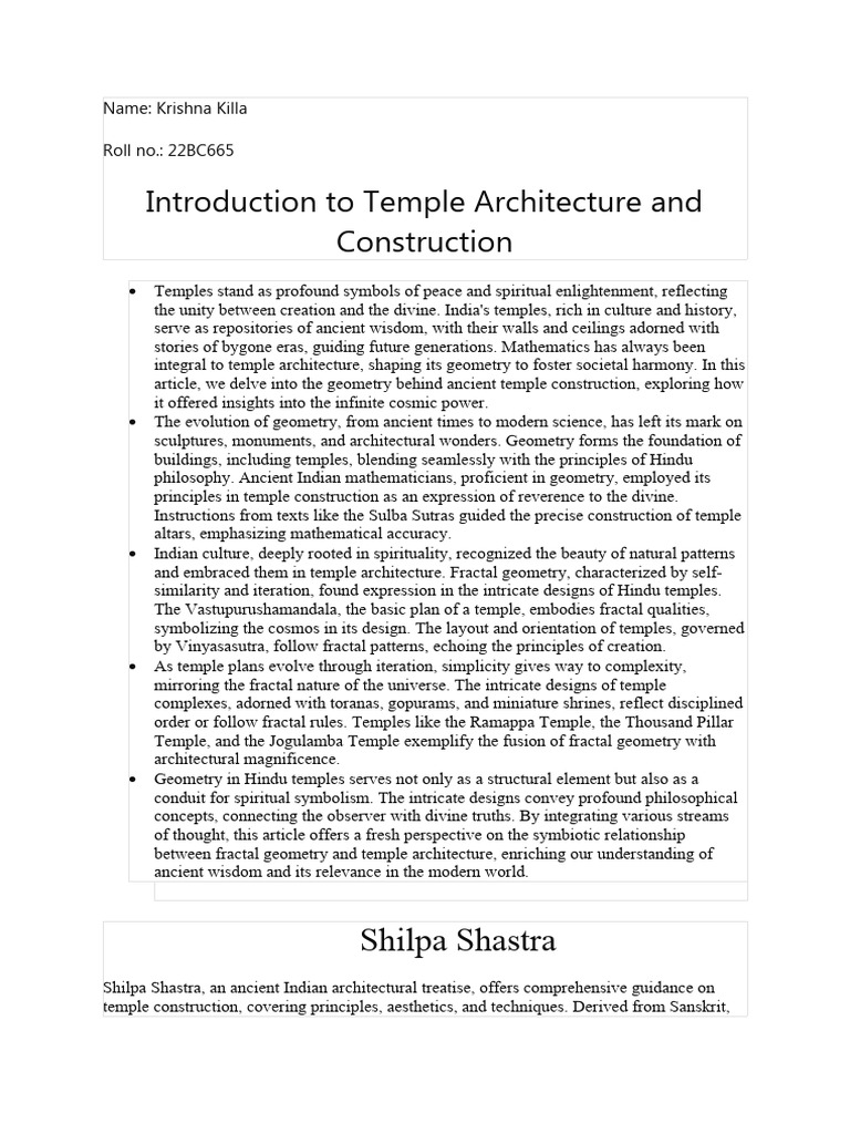 Geometry and Shilpa Shastra in Temples | PDF | Temple
