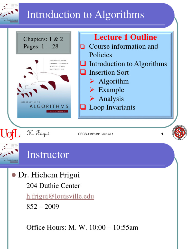 Lect1 Introduction Insertionsort Pdf Algorithms And Data Structures Theoretical Computer