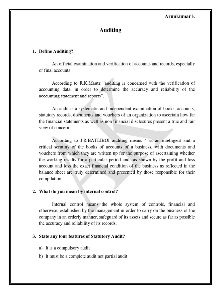AUDITING | PDF | Audit | Financial Audit