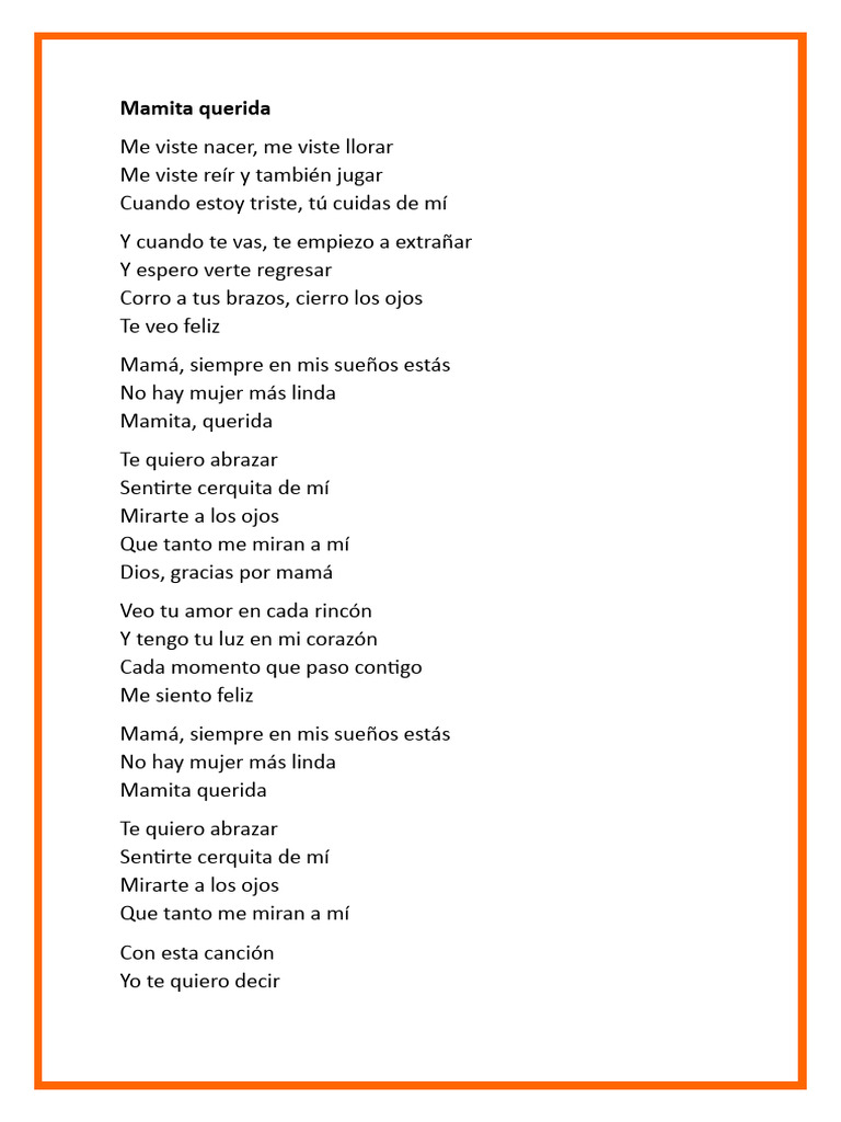 Letra Mamita Querida | PDF