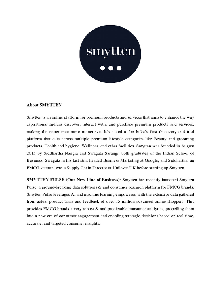 Smytten JD | PDF | Brand | Mentorship