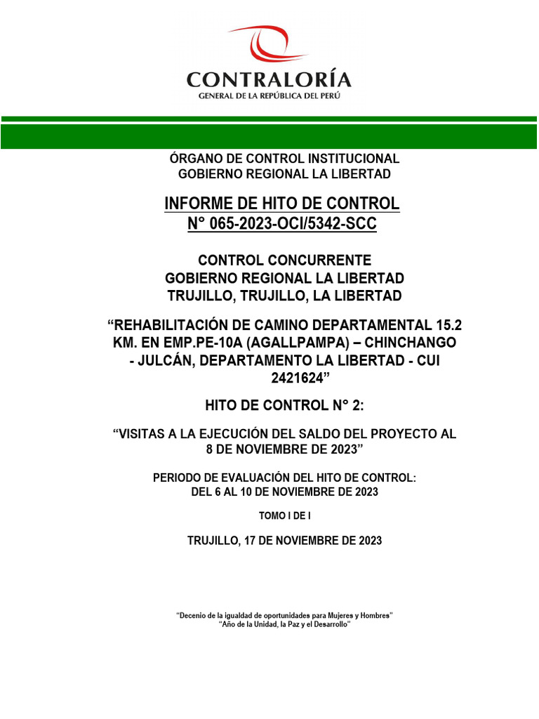 Informe de Hito de Control | PDF | Economias