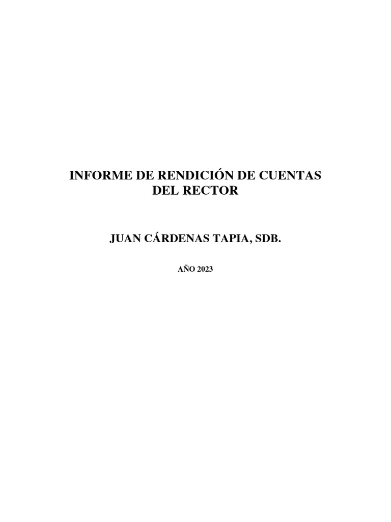 2023 Informe Del Rector | PDF