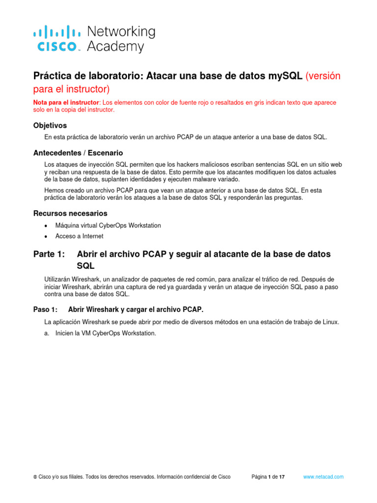 4.1 Lab - Attacking a mySQL Database - ILM (tejada) | PDF | Mi sql | Bases de datos