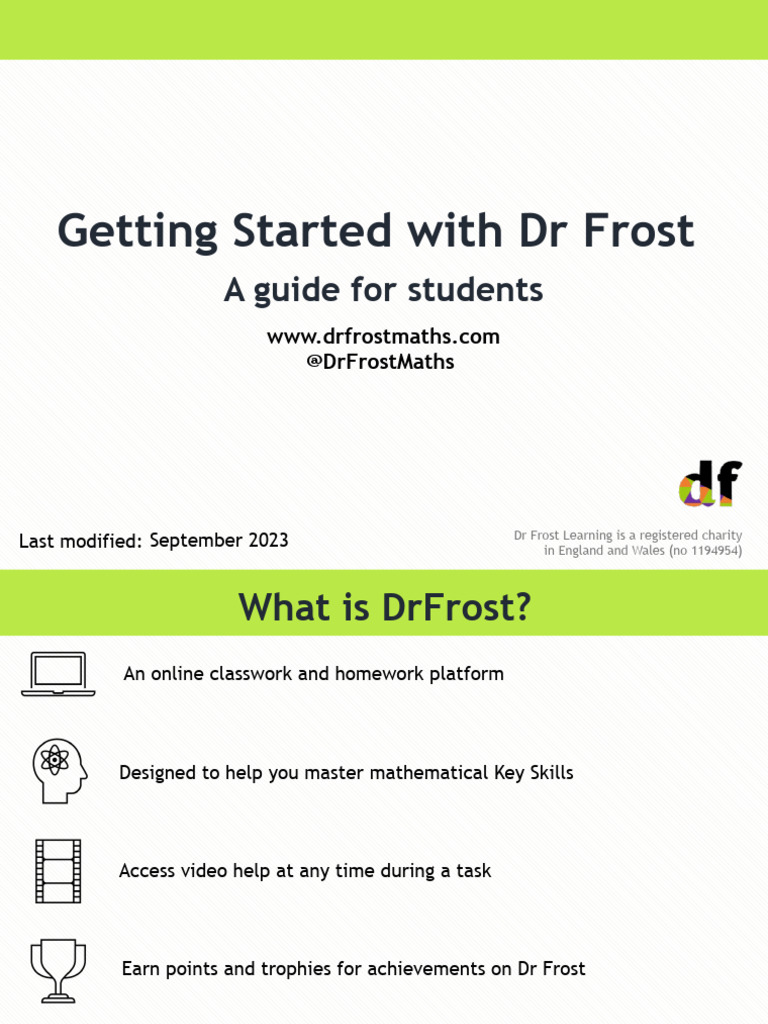 DrFrost GettingStartedForStudentsPresentation | PDF | Homework | Teachers