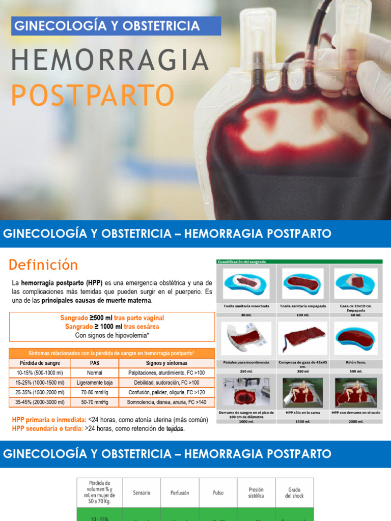 Hemorragia Postparto: Manejo y Etiología | PDF | Enfermedades y ...
