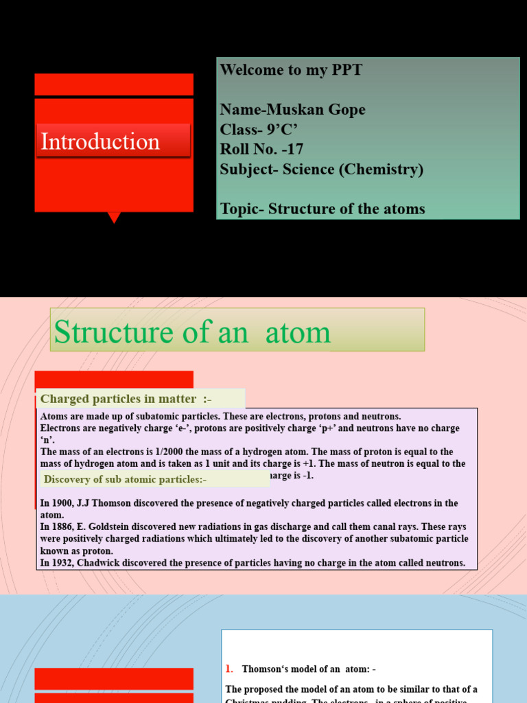 Welcome To My PPT Name-Muskan Gope Class-9'C' Roll No. - 17 Subject - Science (Chemistry) Topic ...