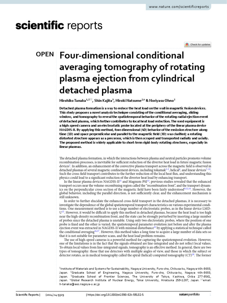 Four-Dimensional Conditional Averaging Tomography of Rotating Plasma Ejection From Cylindrical ...
