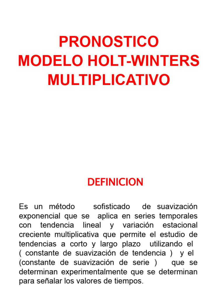 Modelo Holt Winters Multiplicativo | PDF | Aleatoriedad Modelo Holt Winters Multiplicativo | PDF | Aleatoriedad