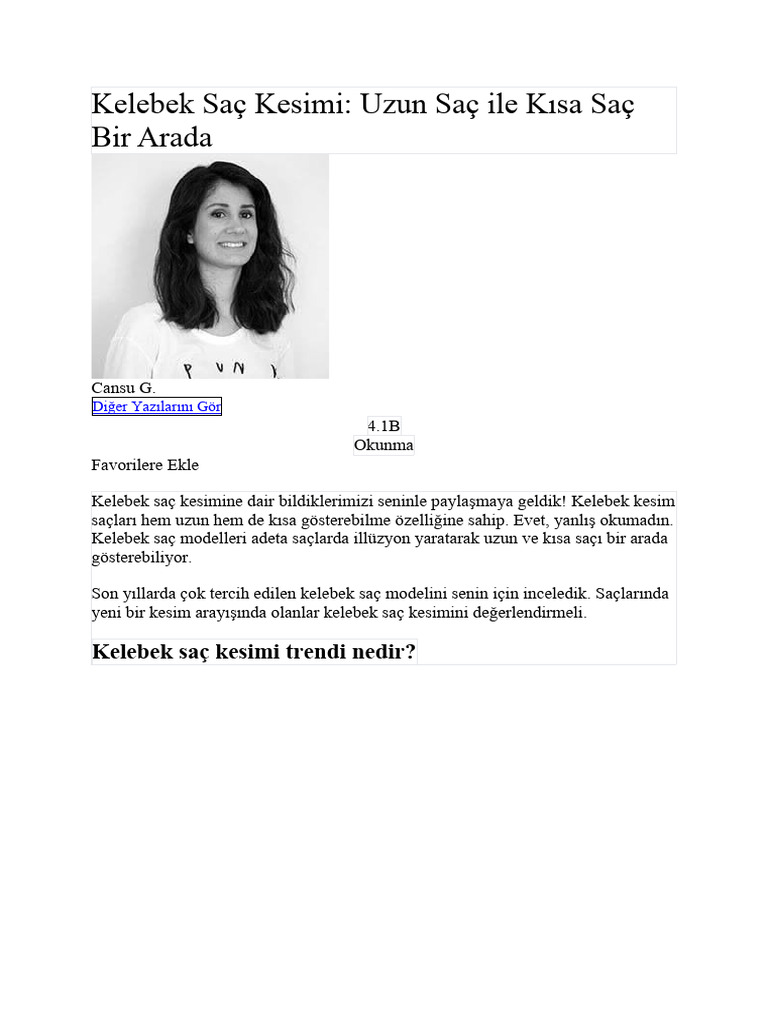 Kelebek SaÃ Kesimi 5 | PDF