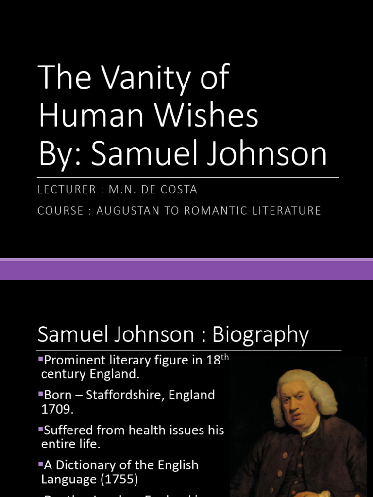 The Vanity of Human Wishes | Download Free PDF | Poetry | Samuel Johnson