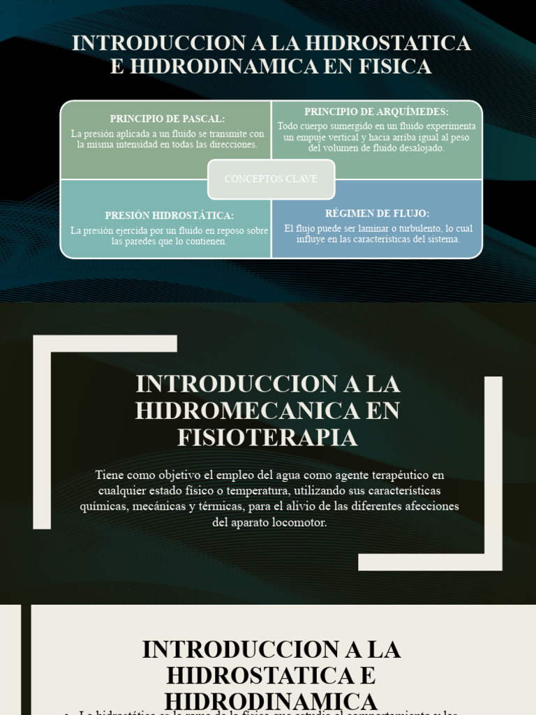 Hidrostatica e Hidrodinamica. | Descargar gratis PDF | Terapia física | Mecánica de fluidos