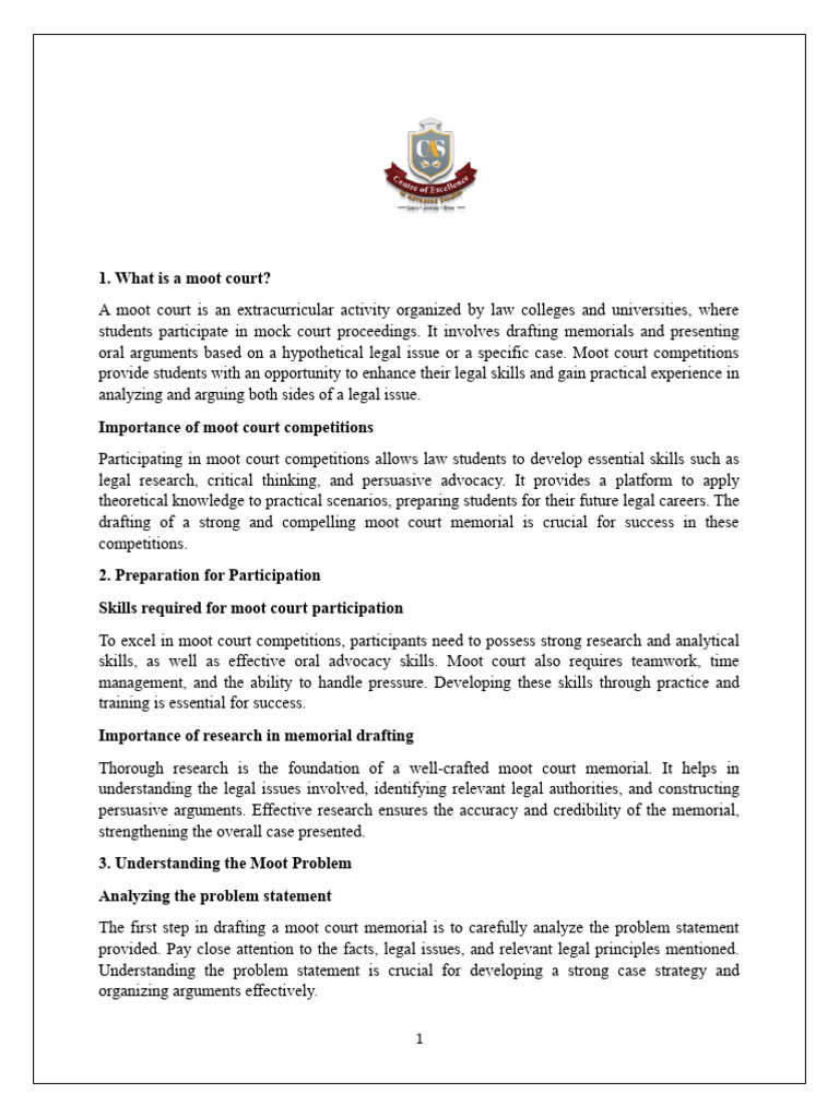 What is Moot & Guidelines | PDF | Citation | Argument